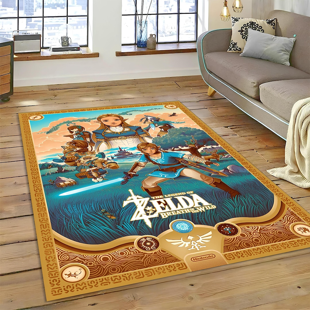The Legend of Zelda Rug, Link Carpet , Zelda Printed Rug, Home Decore ...