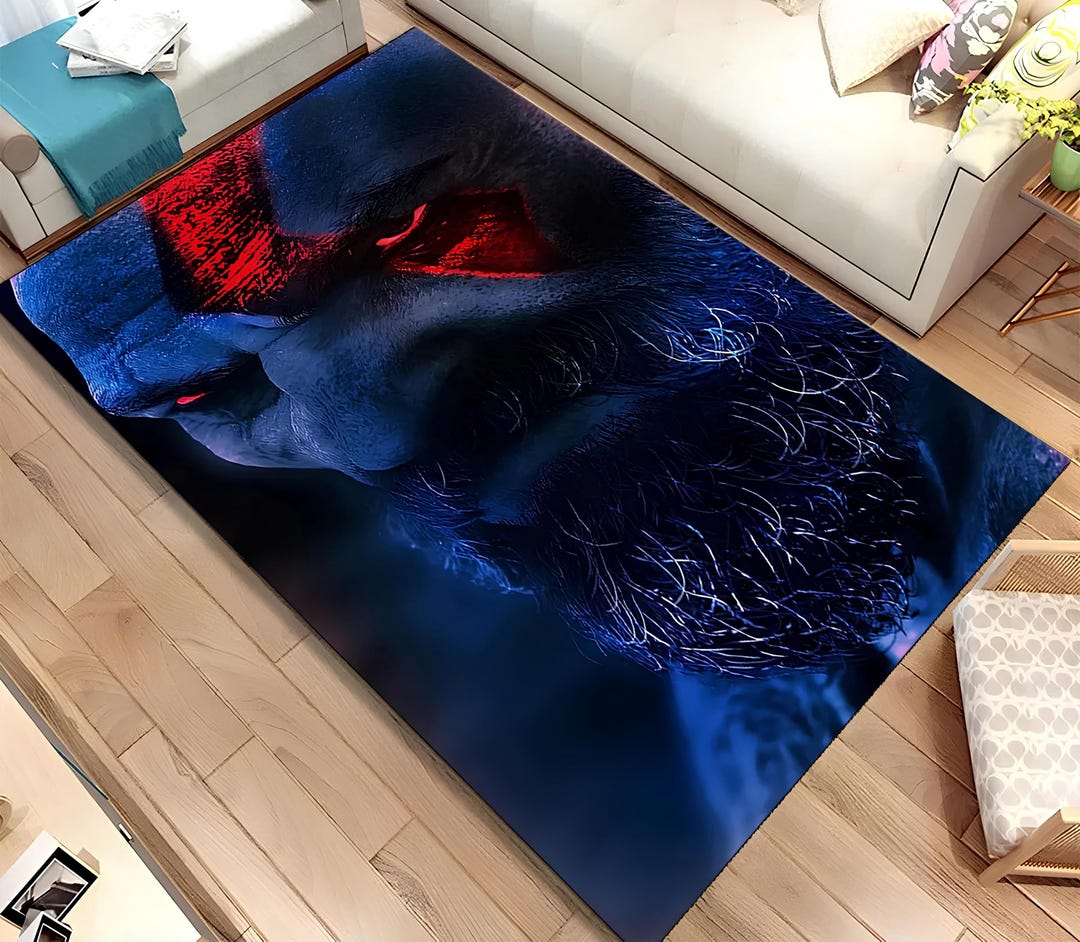 God of War Ragnarok Rug, Kratos Carpet , God of War Printed Rug, Home ...