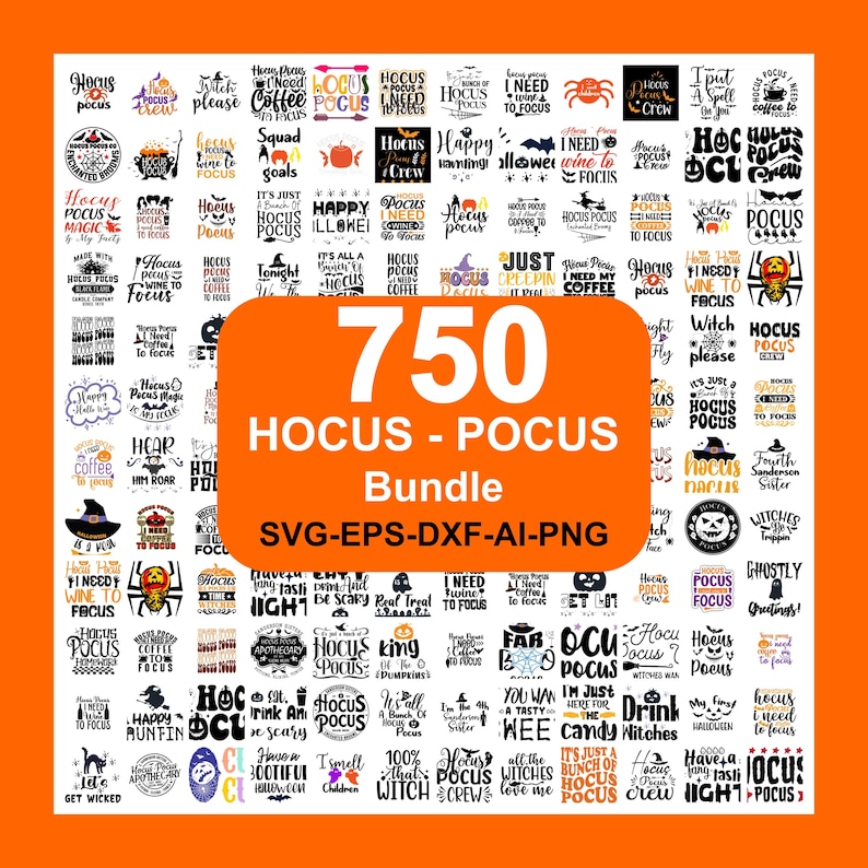 750 Hocus Pocus SVG PNG Bundle, Black Flame Candle Company, Sanderson ...