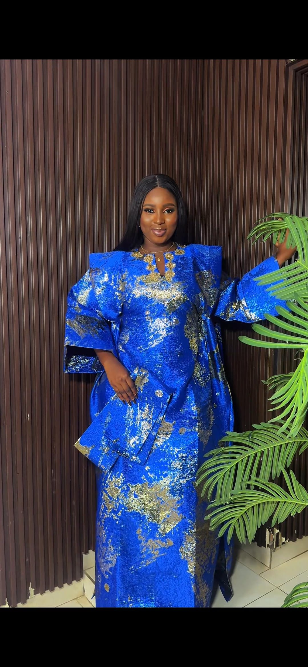 Robe boubou africaine en brocart : robe transparente à volants ...