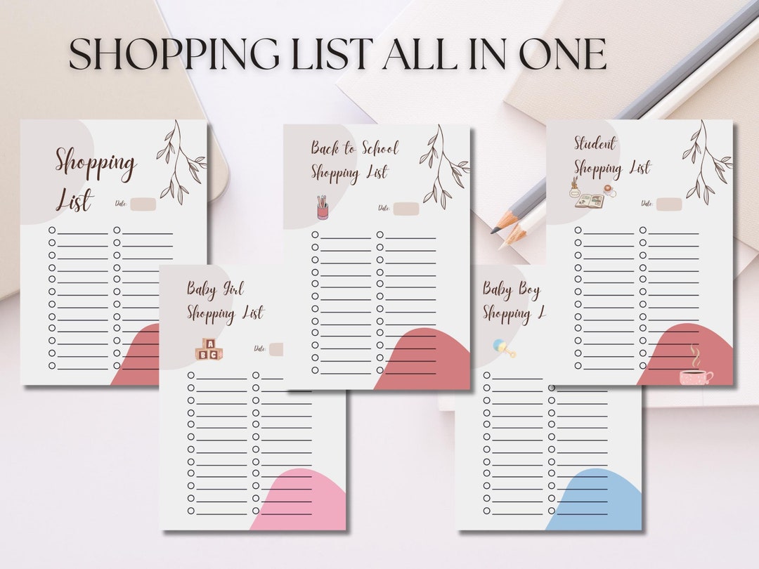 Minimalist Printable Shopping List, to Buy List Shopping Plan, A4/A5 ...