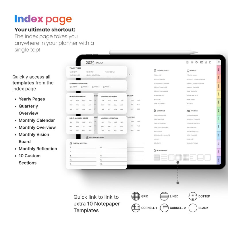 Customizable Digital Planner: 2025-2026, Goodnotes, Notability, iPad ...