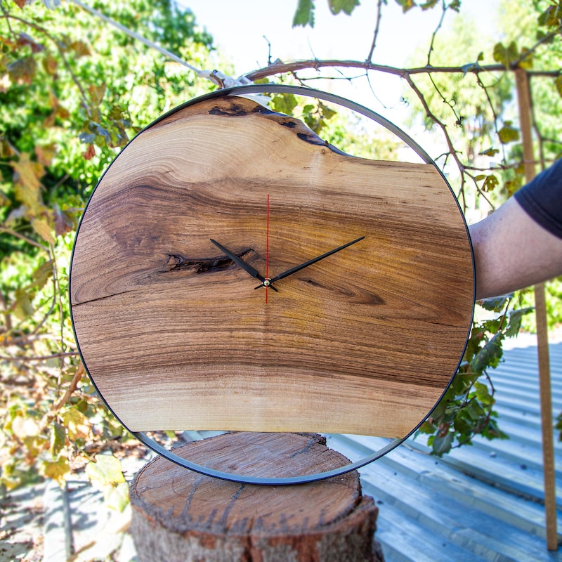 Large Wood Clock - Etsy