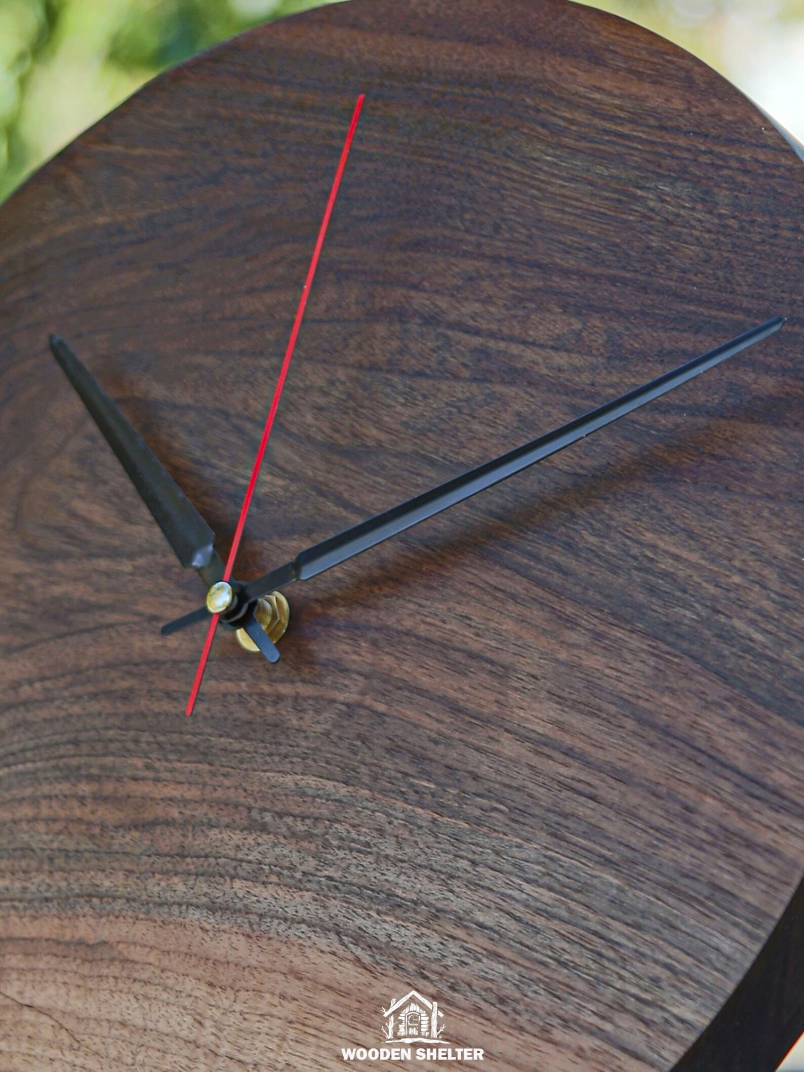 Noiseless Walnut Wall Clock, Wood and Metal Wall Clock,eye-catching ...