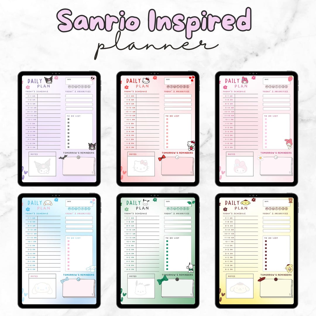Cute & Kawaii Characters Daily Planner / Adorable Characters A4 A5 US ...