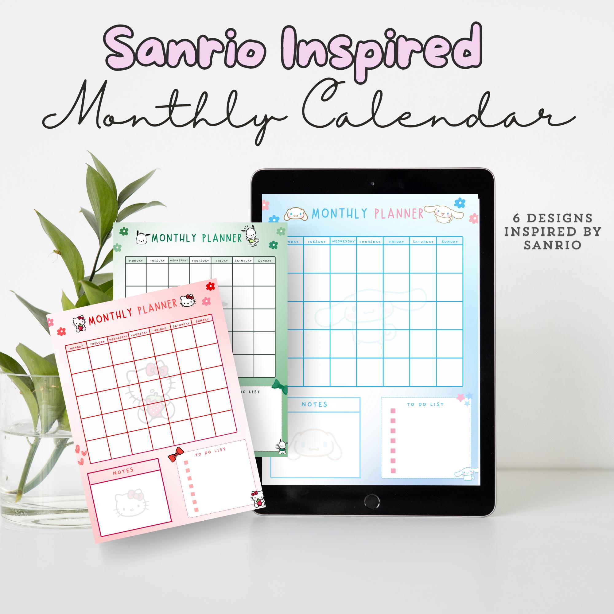 Cute & Kawaii Characters Monthly Planner Undated / Adorable Characters ...