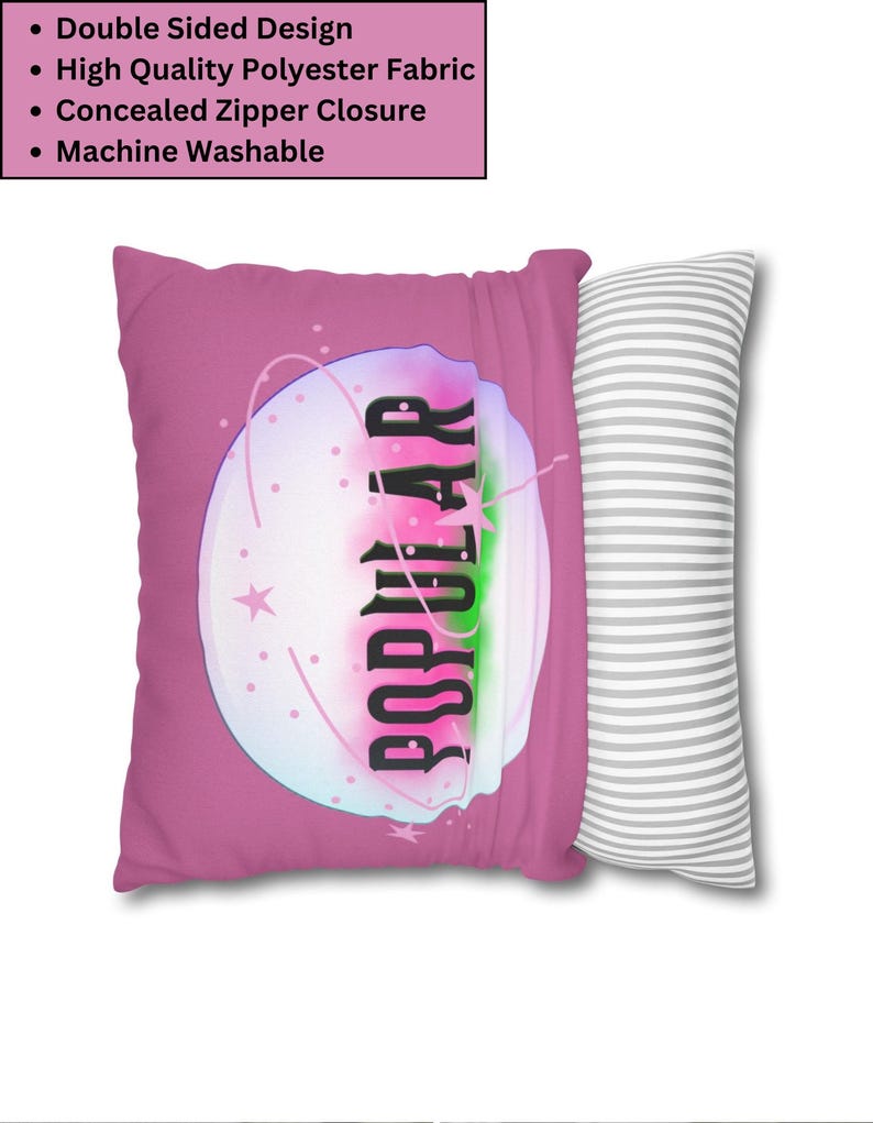 Popular From Wicked Pillow Cover Pink Glinda Inspired Throw Pillow ...
