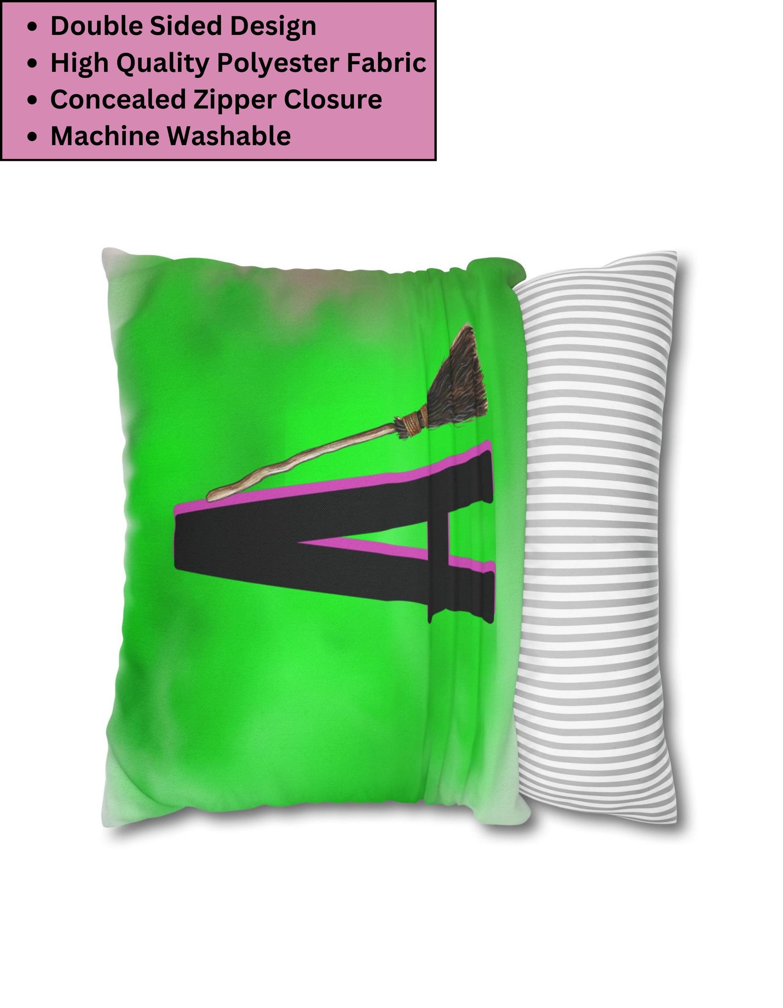 Reversible Wicked Pillow Cover Personalized Wicked Decor Elphaba Glinda ...