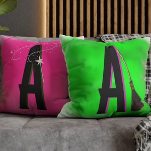 Reversible Wicked Pillow Cover Personalized Wicked Decor Elphaba Glinda ...