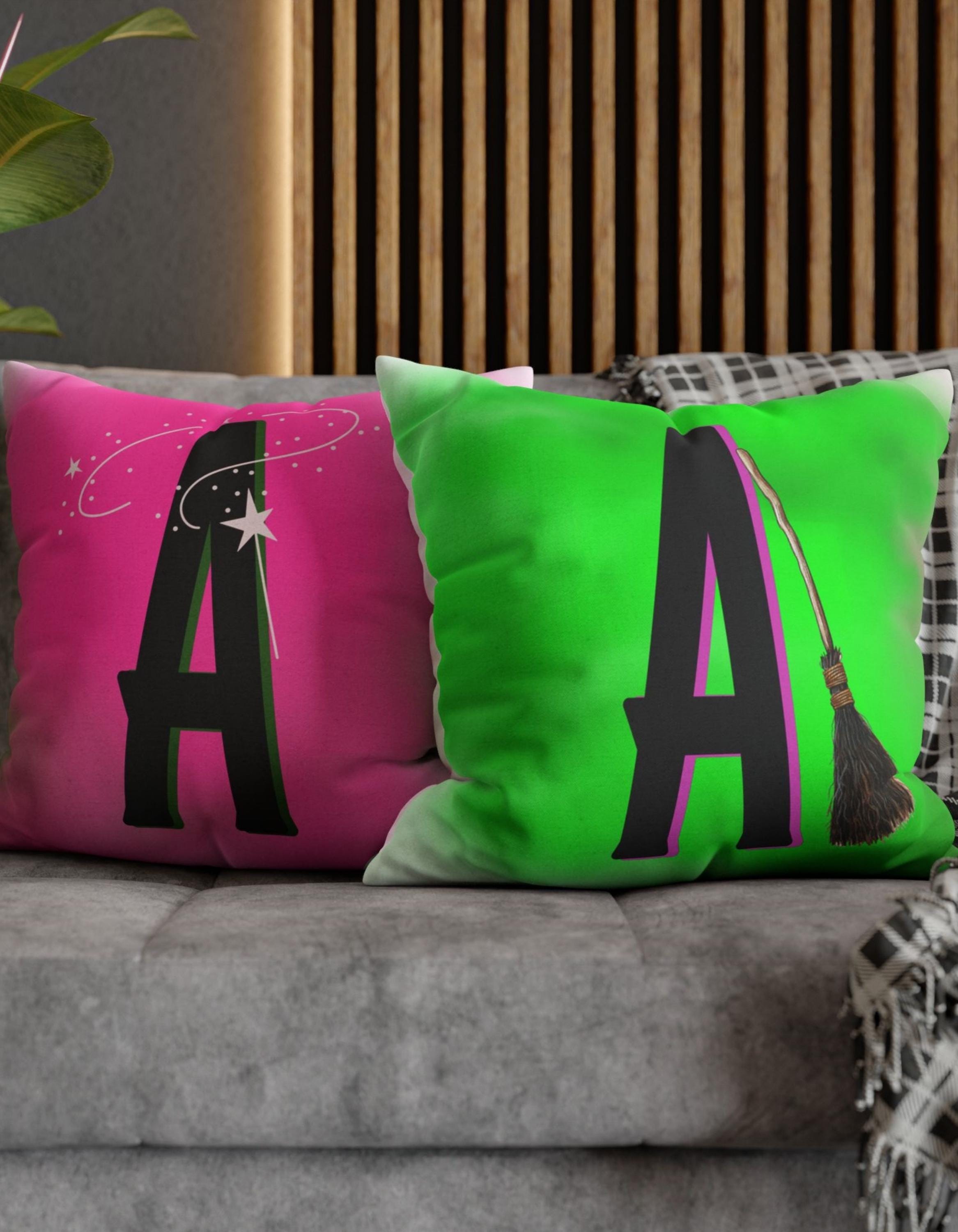 Reversible Wicked Pillow Cover Personalized Wicked Decor Elphaba Glinda ...