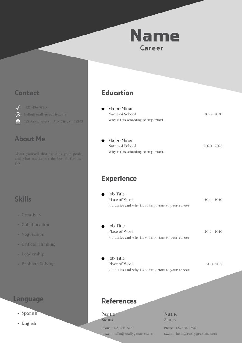 Student Resume - Etsy