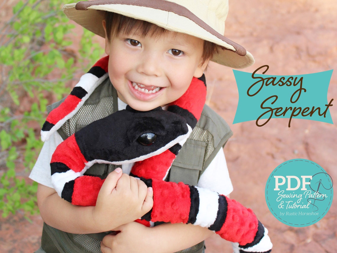 Sassy Serpent Snake Soft Toy Sewing Pattern and Tutorial - Etsy