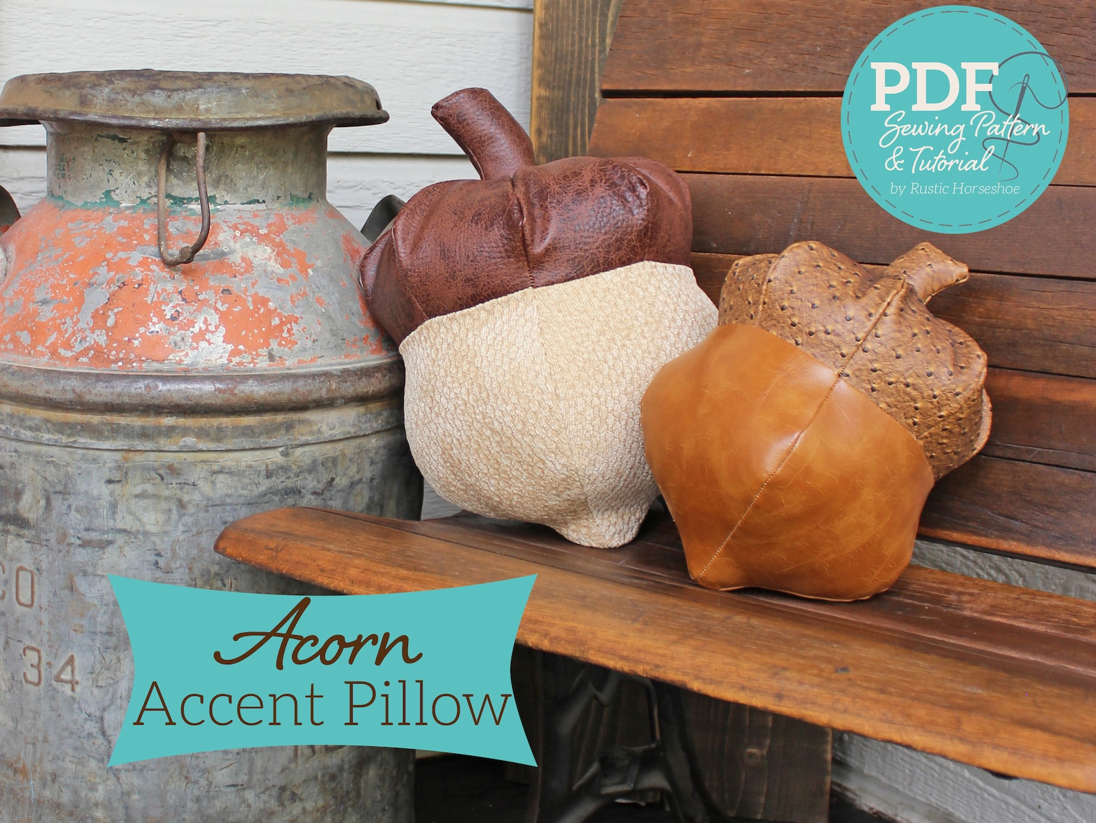 Acorn Accent Pillow Fall Decor Digital Sewing Pattern and Tutorial ...