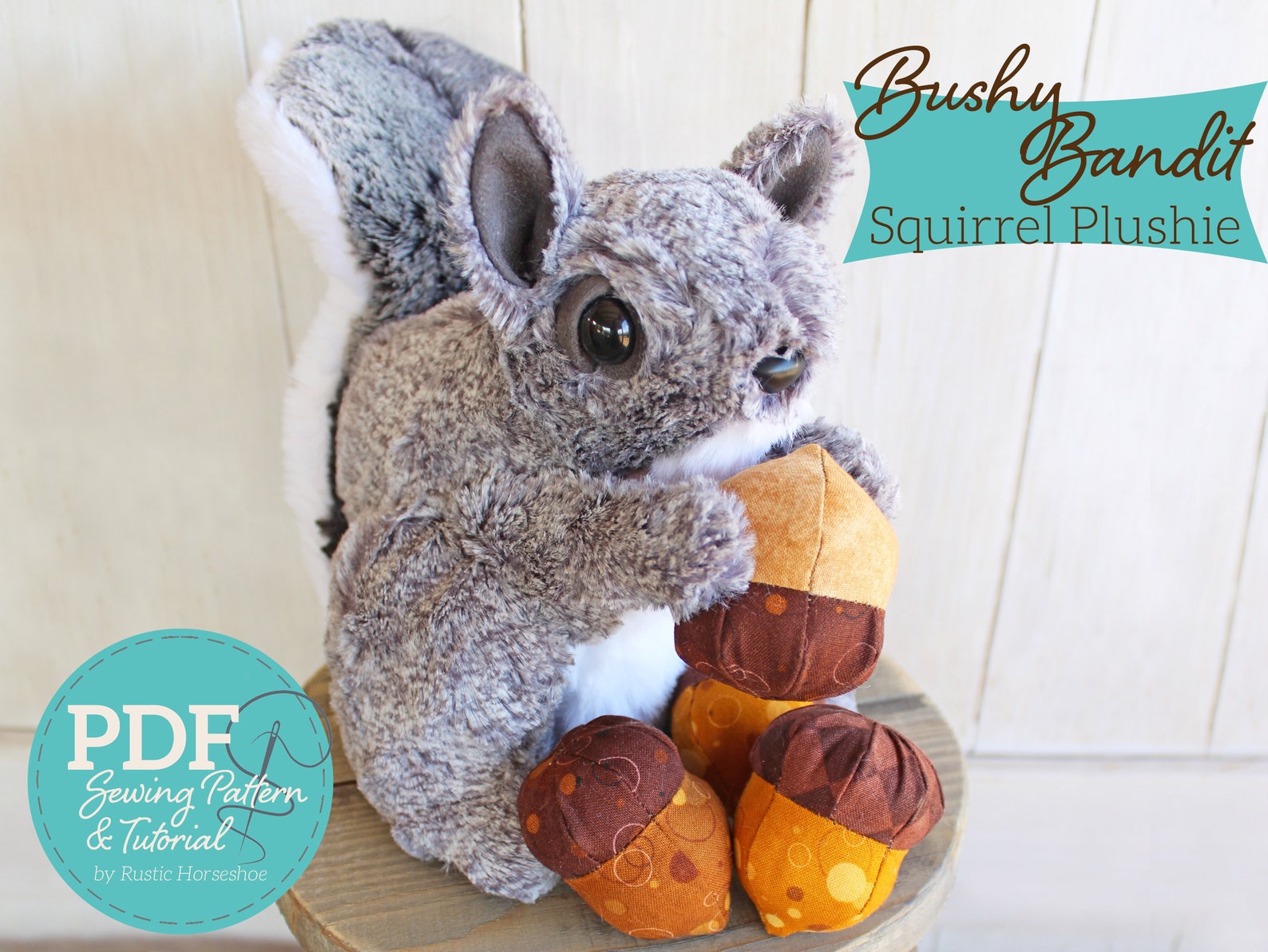 Bushy Bandit Squirrel Plushie Sewing Pattern and Tutorial DIGITAL PDF ...