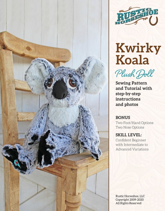 Plush Koala Doll Sewing Pattern and Tutorial Rustic - Etsy Australia