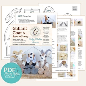 Gallant Goat and Serene Sheep Plushie Soft Toy Sewing Pattern and ...