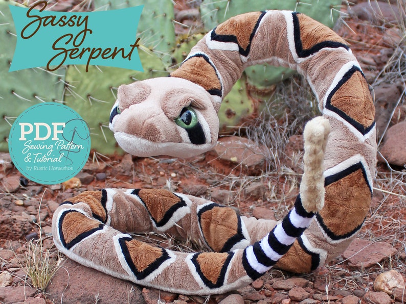 Sassy Serpent Snake Soft Toy Sewing Pattern and Tutorial - Etsy