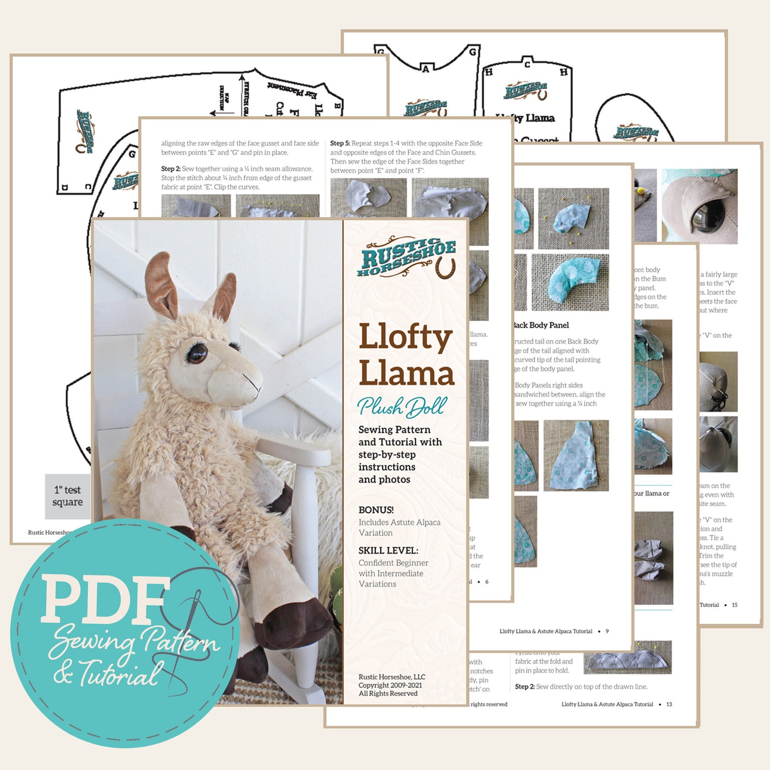 Plush Llama or Alpaca Sewing Pattern and Tutorial Llofty Llama | Etsy