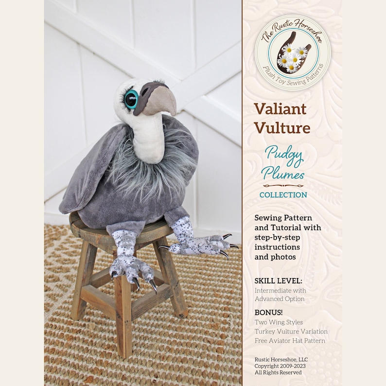 Valiant Vulture Pudgy Plumes Soft Toy Sewing Pattern and Tutorial ...