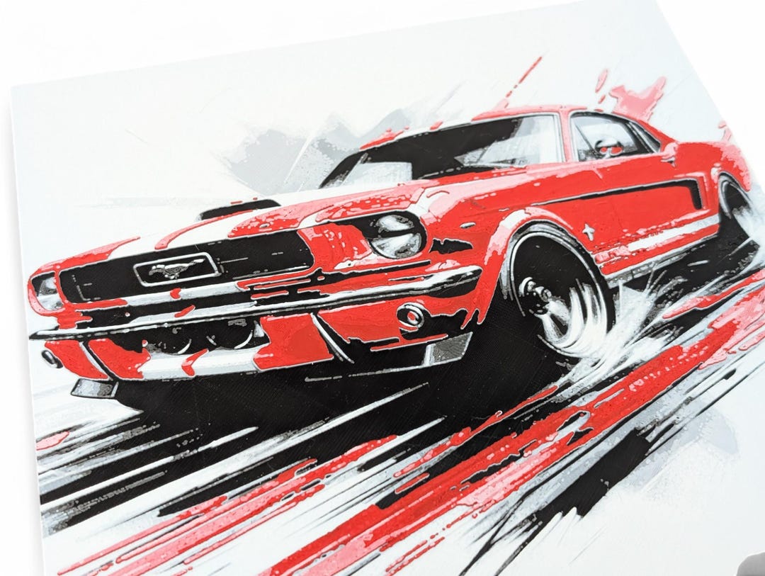 Classic Mustang Car 3D Print Textured Art - Etsy