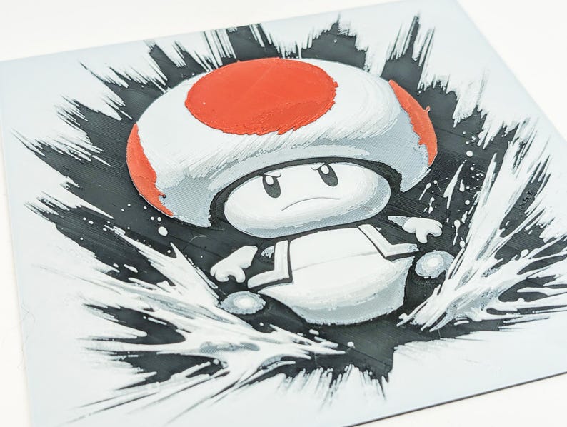Toad Super Mario 3D Art Print - Etsy