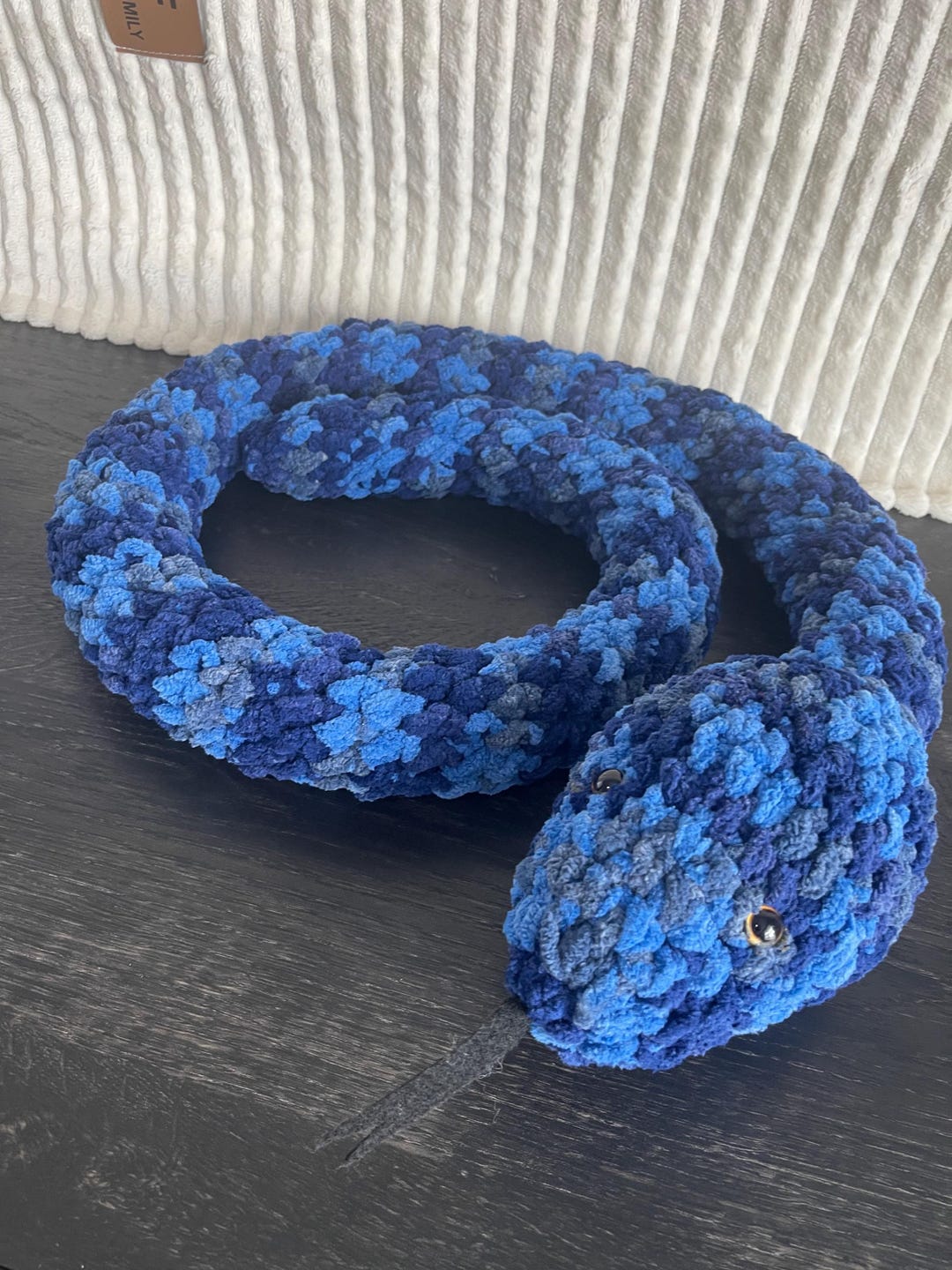 Crocheted Snake, Blue Tones, Chunky Yarn, 135 Cm (53 In) - Etsy