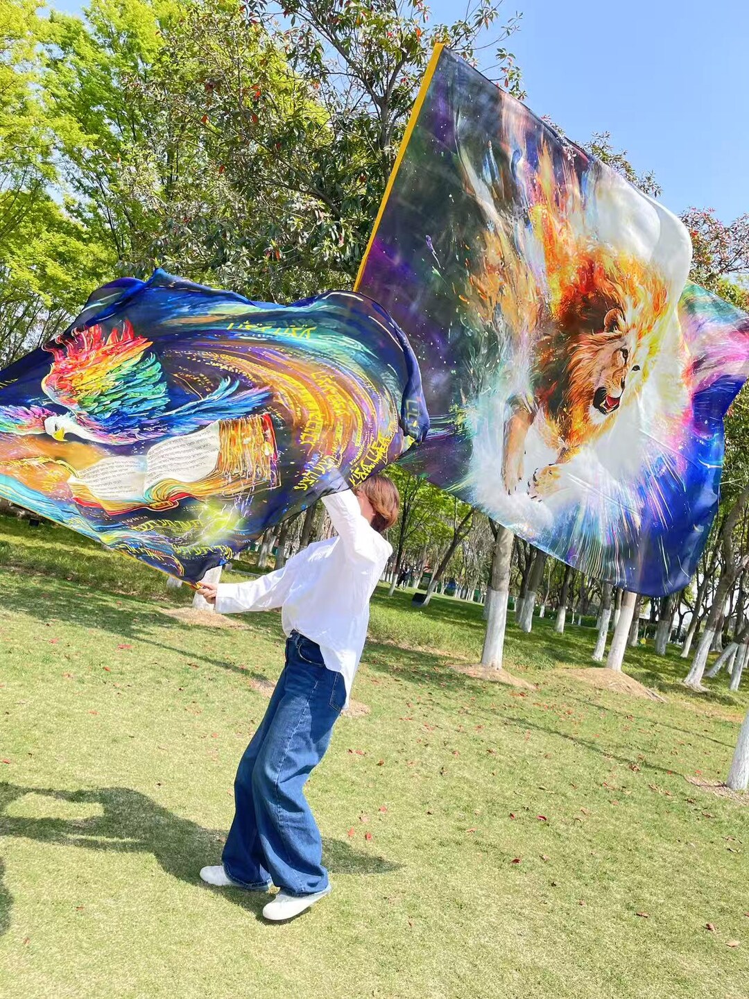 Roaring Lion and Rise - Prophetic Revelation Painting Flags，praise ...