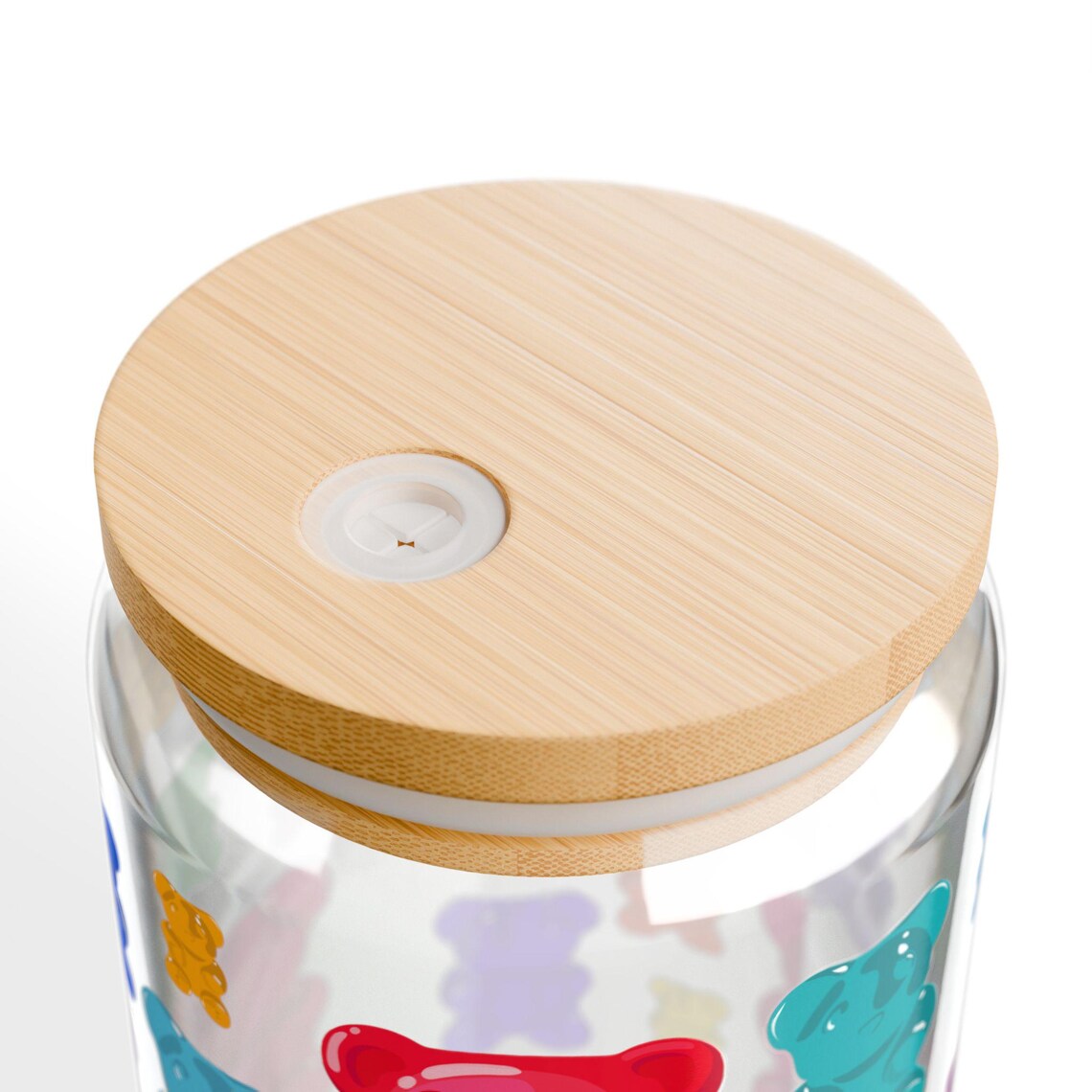 Colorful Gummy Bears Sipper Glass 16oz Kawaii Glass Cup Fun Drinkware ...