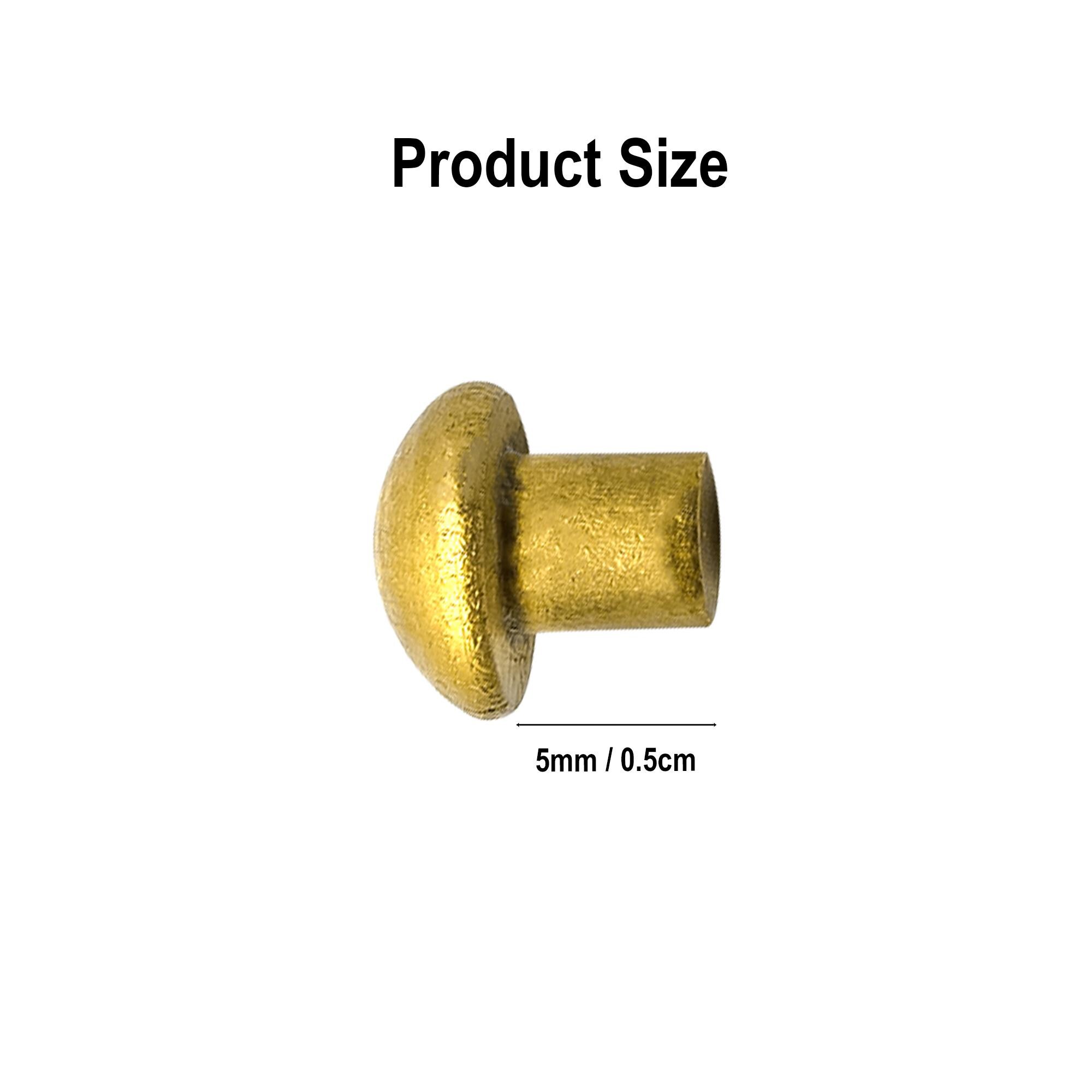 Solid Brass Rivets Mushroom Head Rivets for Wood, Metal, Leather, DIY ...