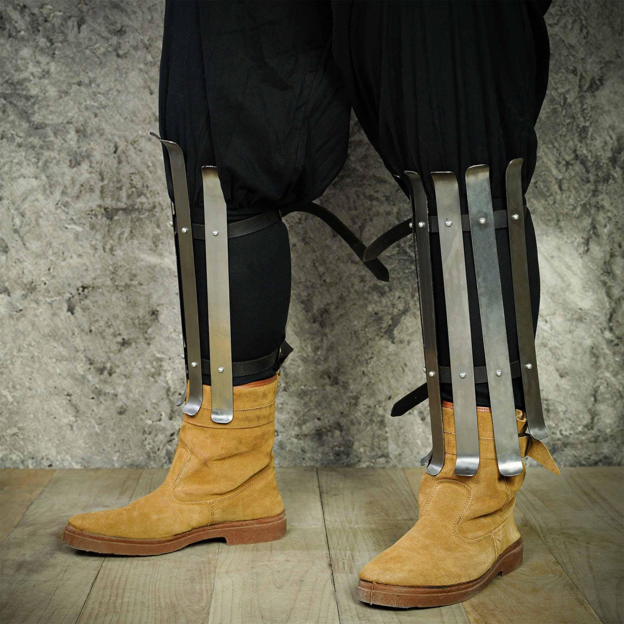 Medieval Leg Greaves Steel Leg Armor Perfect LARP Ren Faire Halloween ...