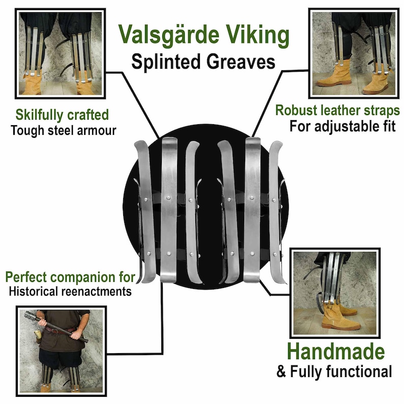 Medieval Leg Greaves Steel Leg Armor Perfect LARP Ren Faire Halloween ...
