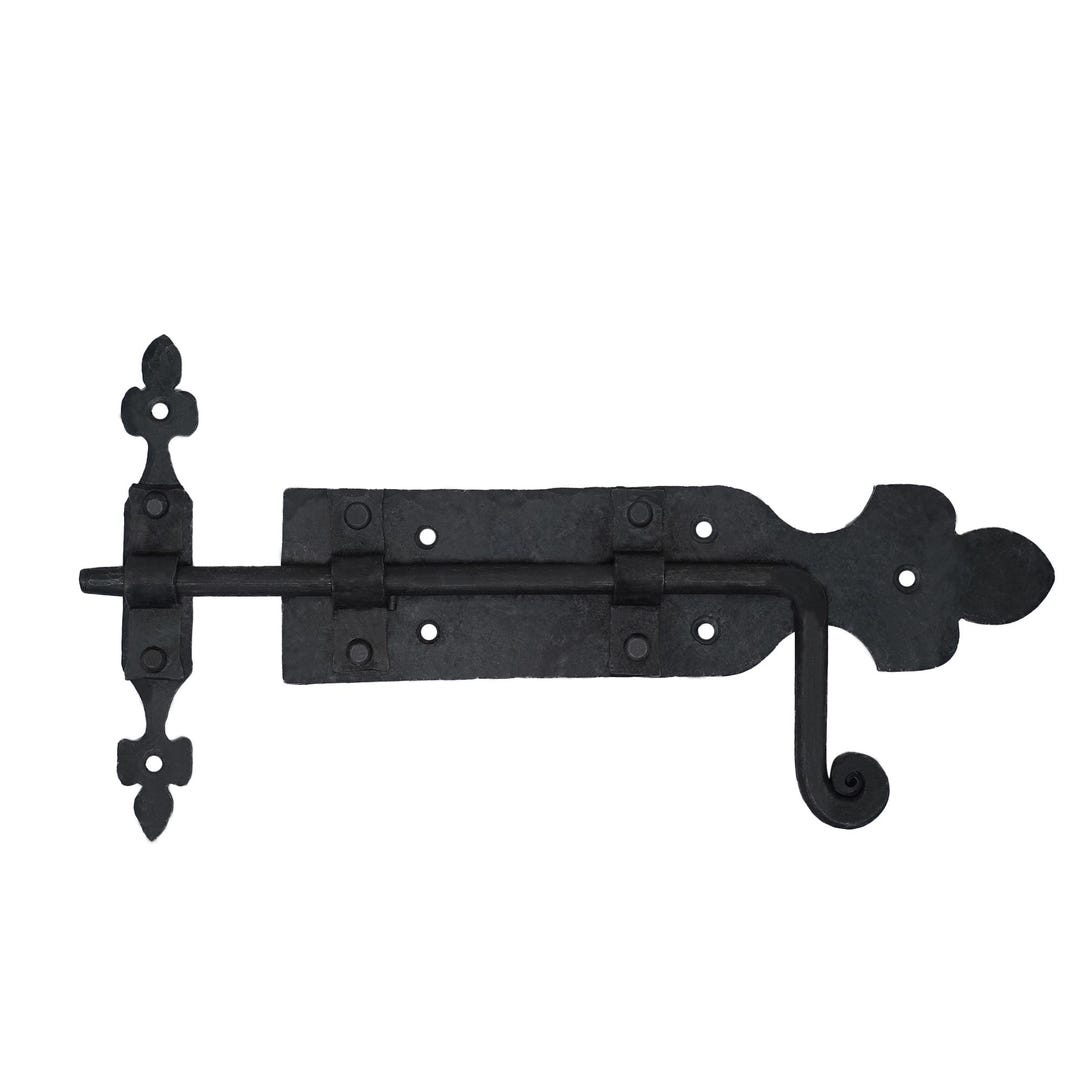 Iron Gate Latch Heavy Duty Cast Iron Drop Latch Sliding Door Lock Black ...