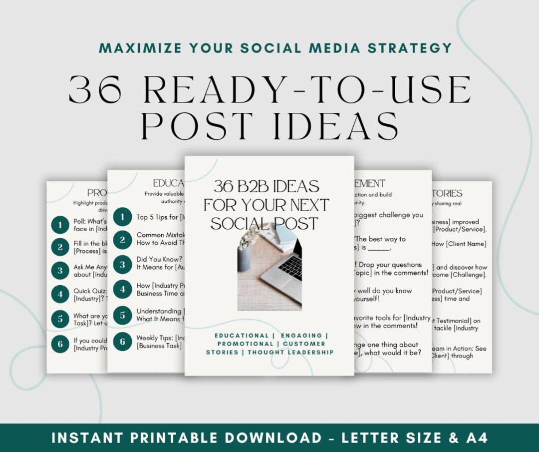 B2B Social Media Post Ideas Template - Etsy