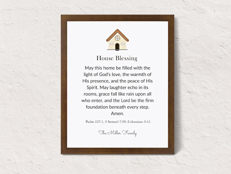 Personalized House Blessing Wall Art, House Blessing Prayer, Blessings ...