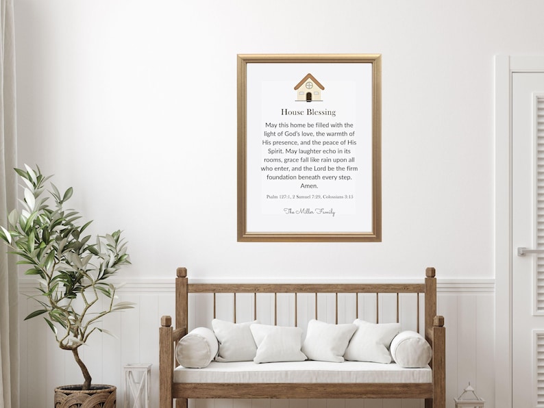 Personalized House Blessing Wall Art, House Blessing Prayer, Blessings ...
