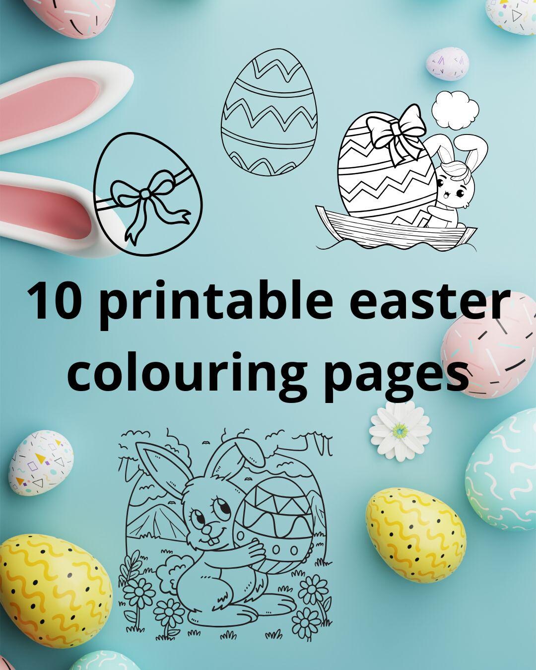 10 Easter Coloring Pages - Etsy