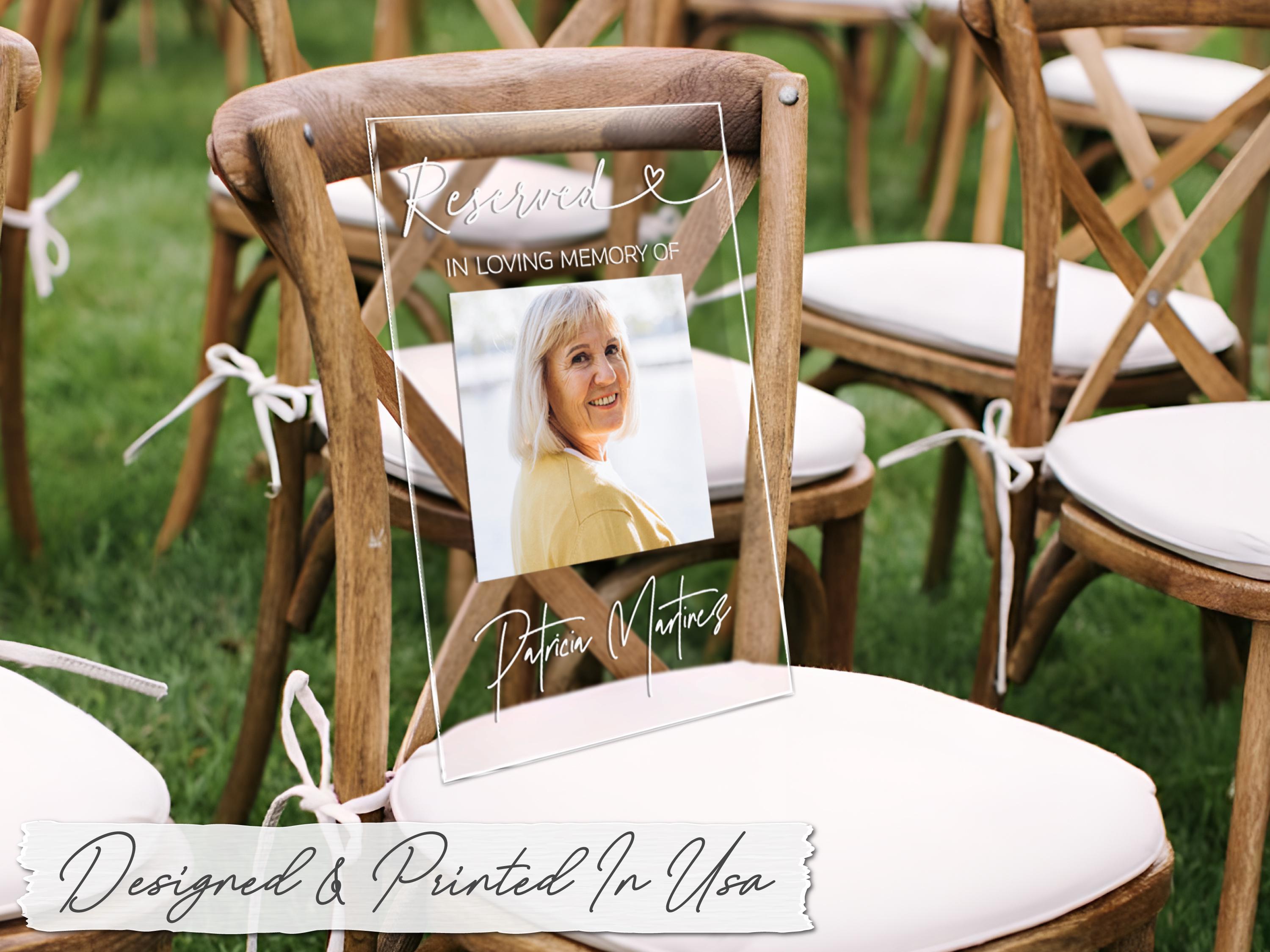 Memorial Chair Sign, in Loving Memory Wedding Sign, Reserved Seat Photo ...