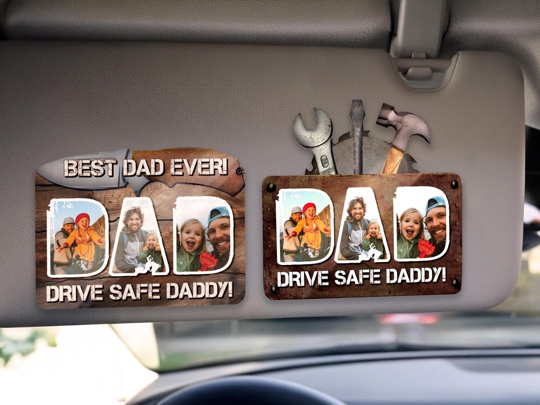 Personalized Car Visor Photo Sign for Dad, Father’s Day Gift From ...