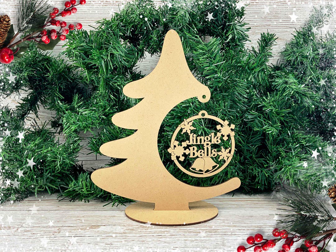 Freestanding MDF Bauble Tree, Christmas Decoration With Your Choice of ...