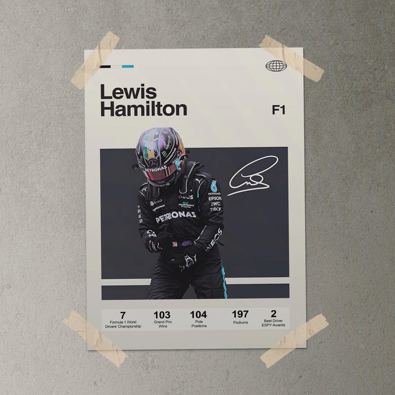Lewis Hamilton Digital, Lewis Hamilton Poster, Digital Poster, High ...