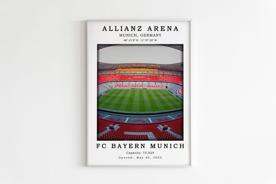 Allianz Arena Poster, Allianz Arena Stadium Poster, Bayern Munich ...