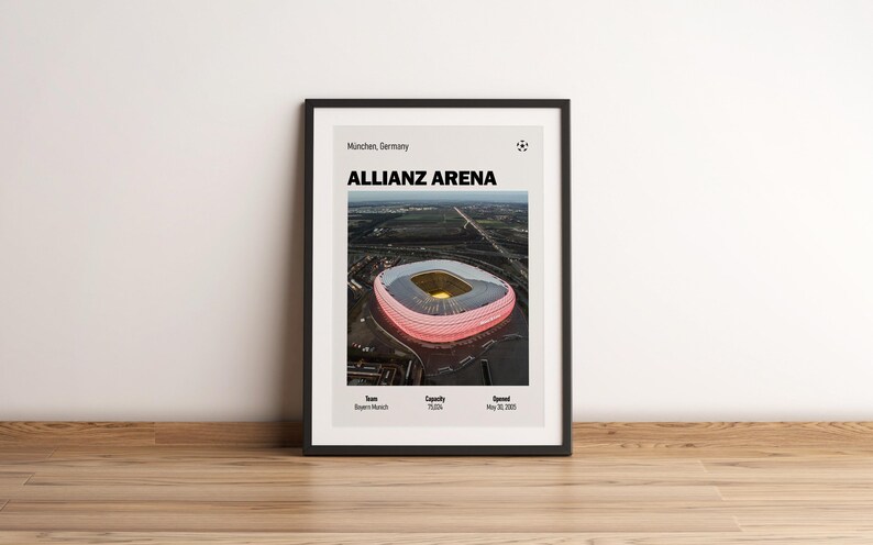 Allianz Arena Poster Digital, Allianz Arena Stadium Poster, Bayern ...