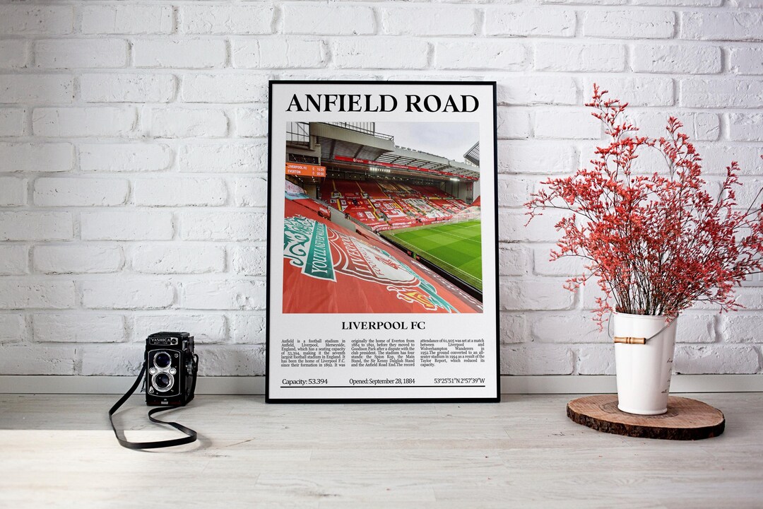 Anfield Poster, Anfield Stadium Poster, Liverpool Stadium Poster, High ...