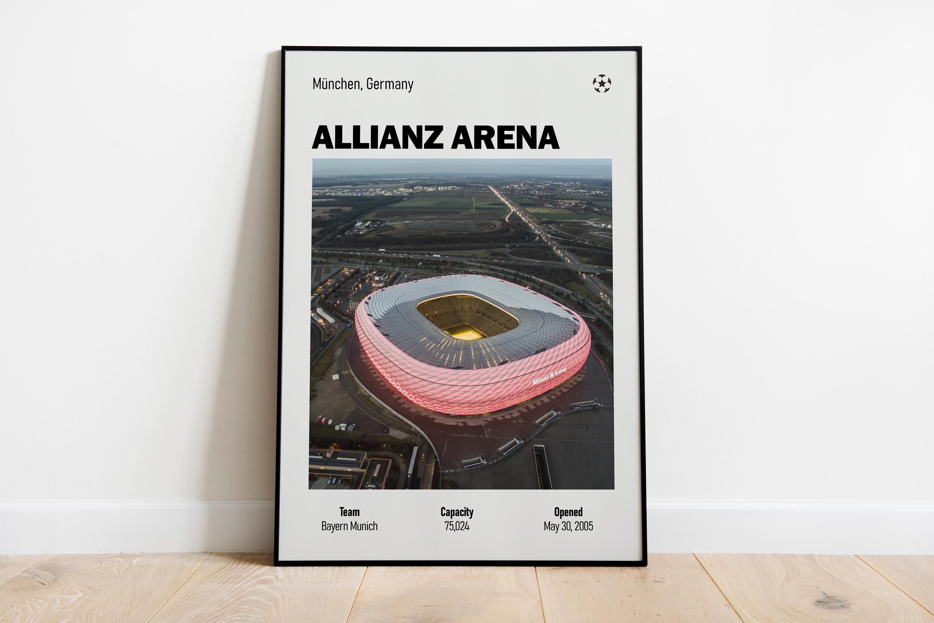 Allianz Arena Poster Digital, Allianz Arena Stadium Poster, Bayern ...
