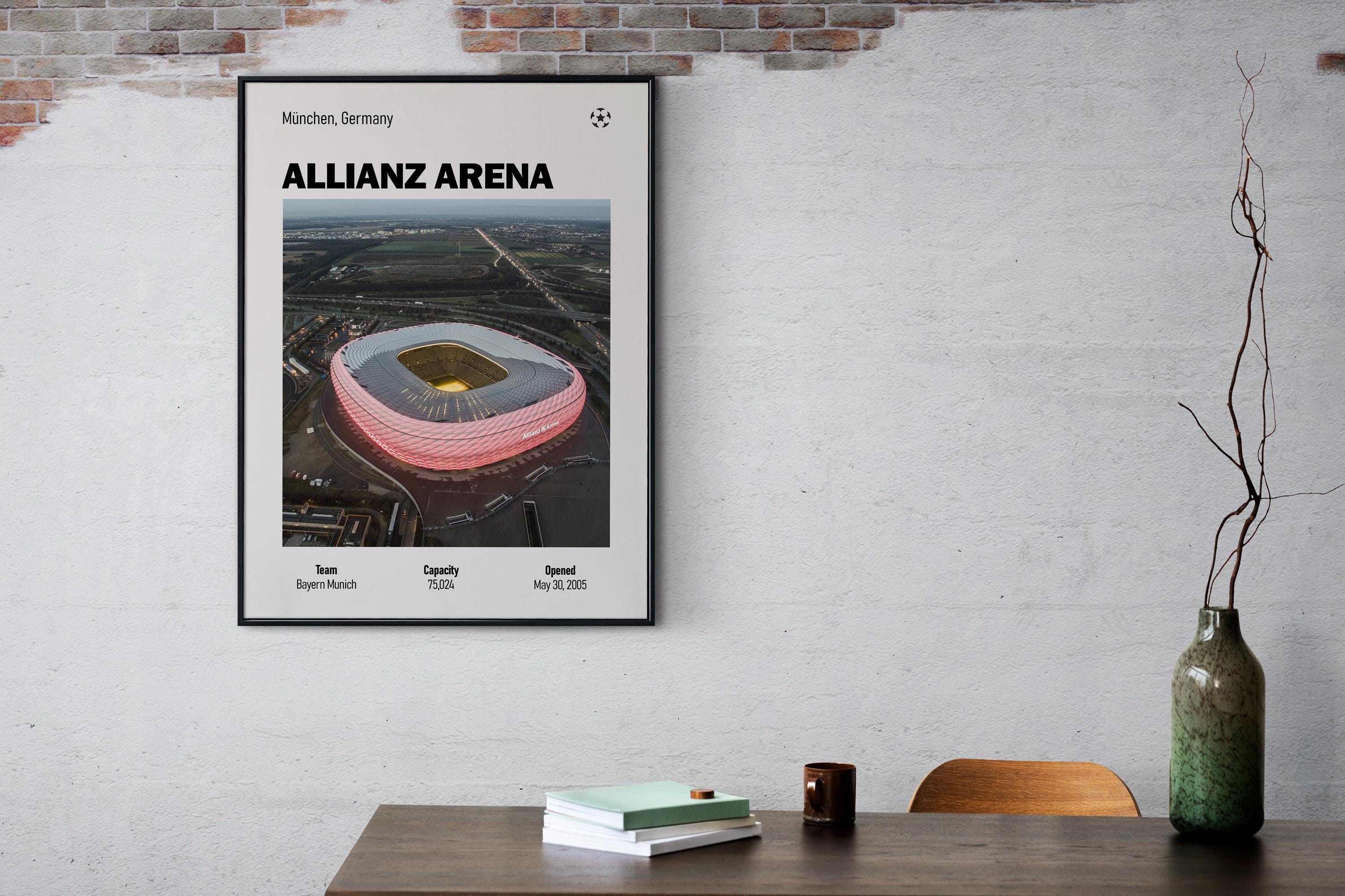 Allianz Arena Poster Digital, Allianz Arena Stadium Poster, Bayern ...