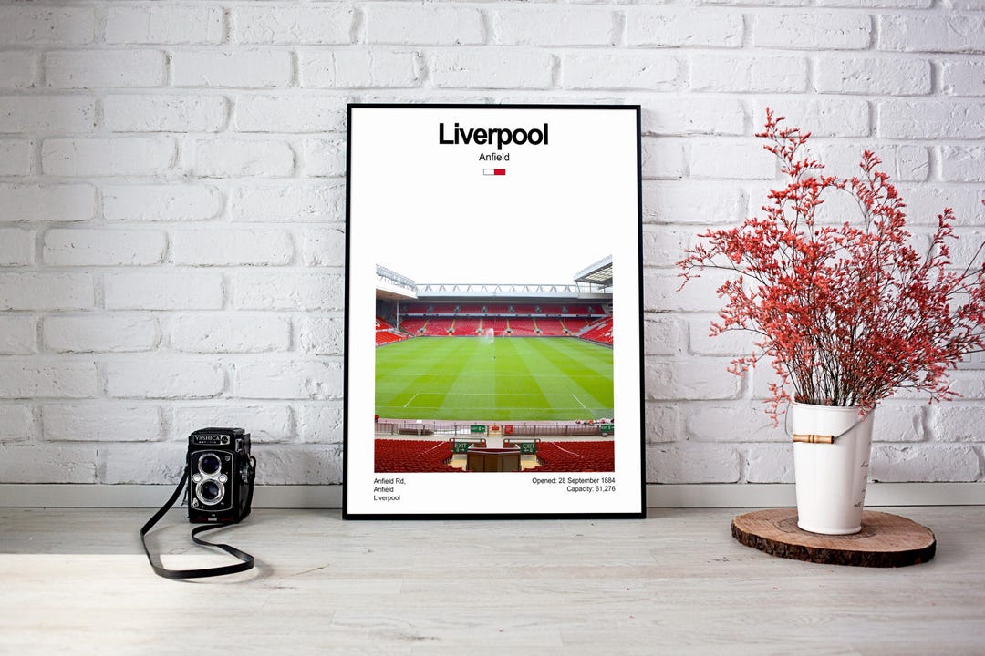 Anfield Poster, Anfield Stadium Poster, Liverpool Stadium Poster, High ...
