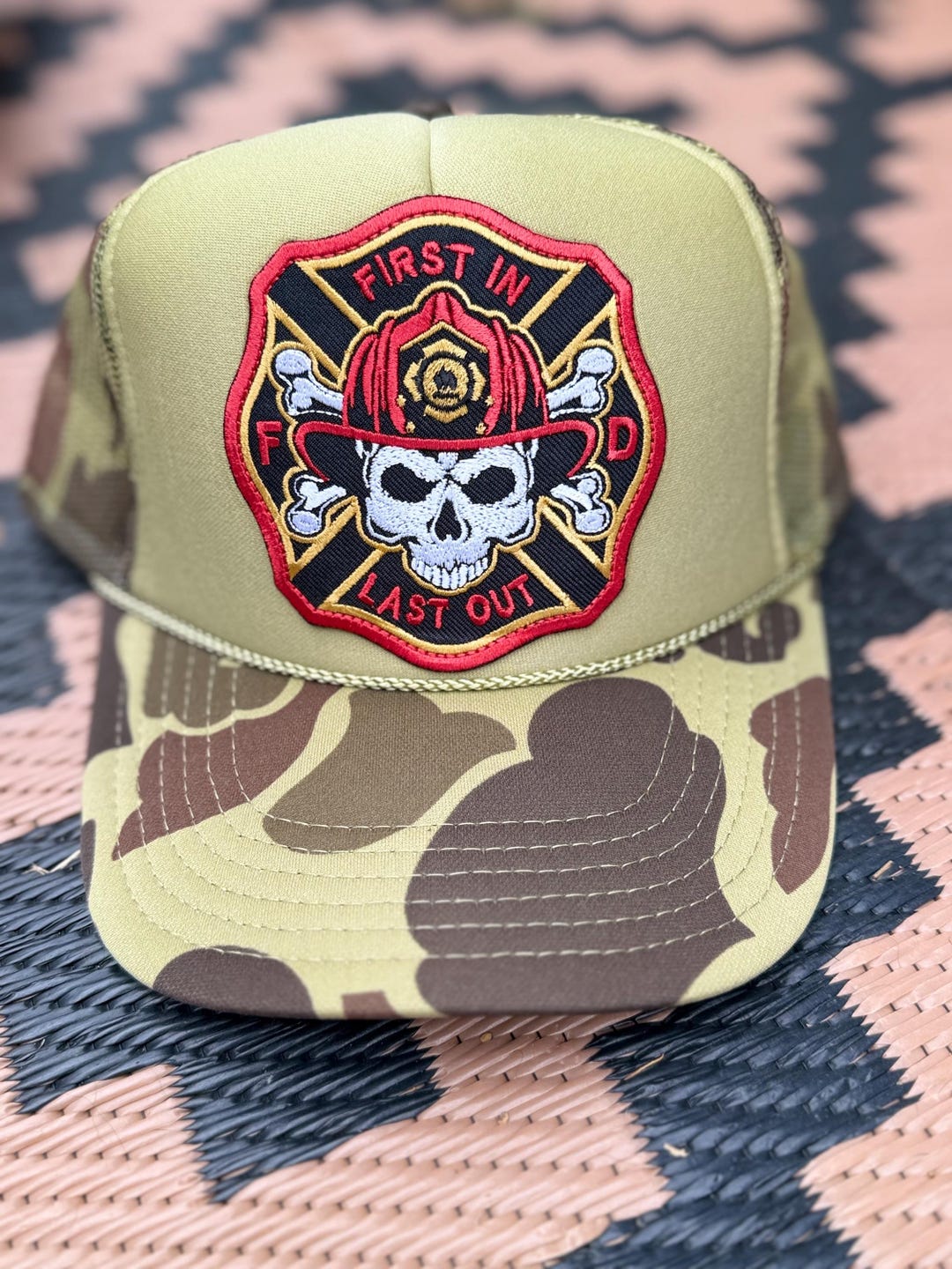 First One in Trucker, First Responder Hat, Firefighter, Fire Life ...