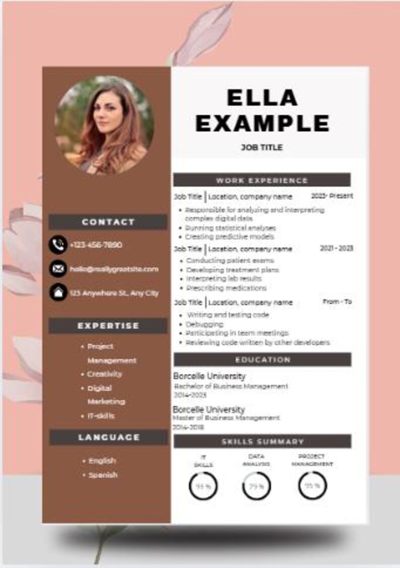 Minimalist Resume Template - Etsy