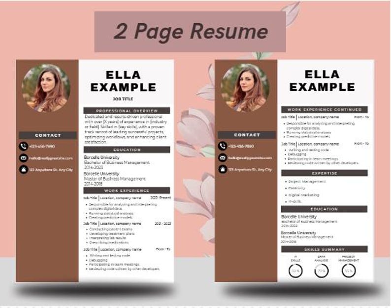 Minimalist Resume Template - Etsy