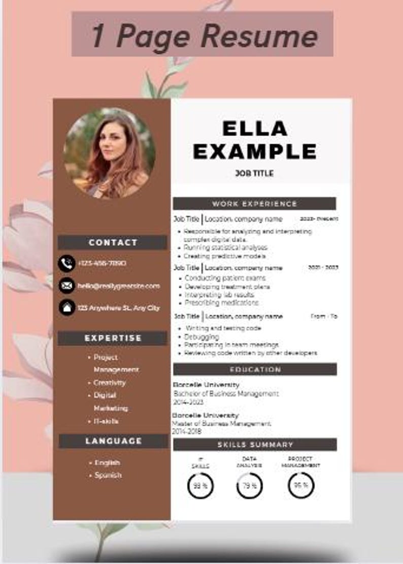 Minimalist Resume Template - Etsy